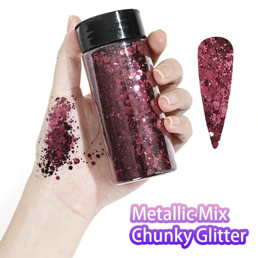 2,85oz/80g gemischtes metallisches grobes Glitzer, Mehrfarbig ...