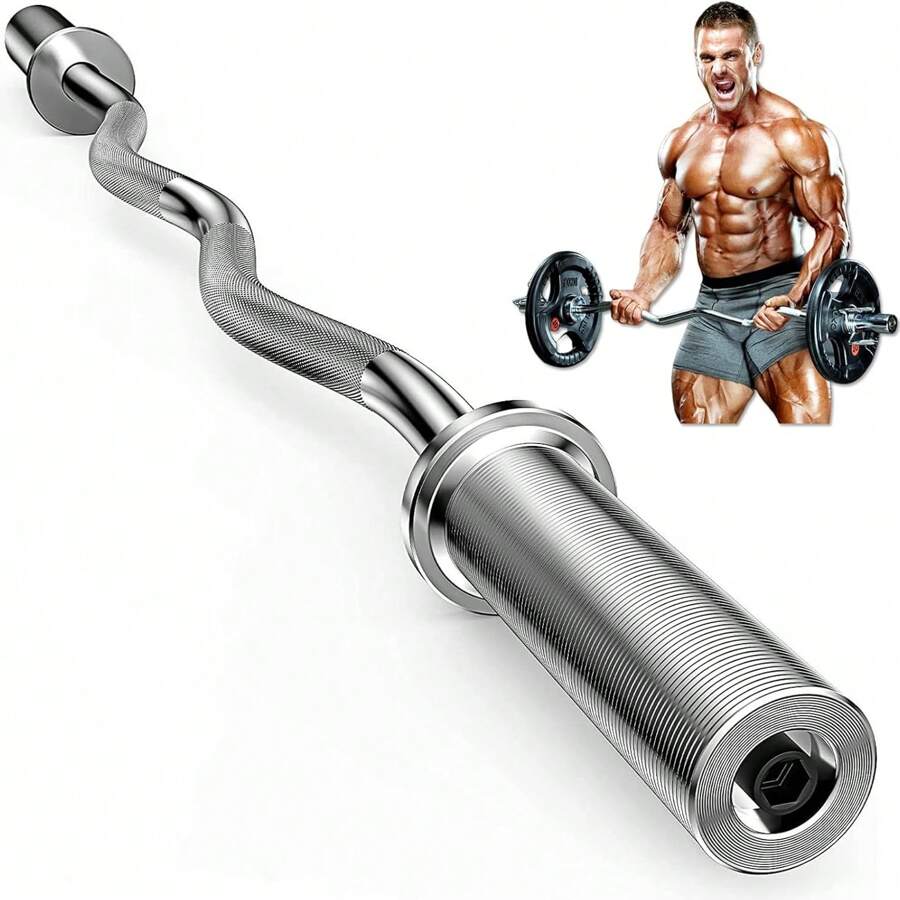 EZ Curl Barbell Bar, 47" EZ Curl Bar For Weight Lifting, Biceps ...
