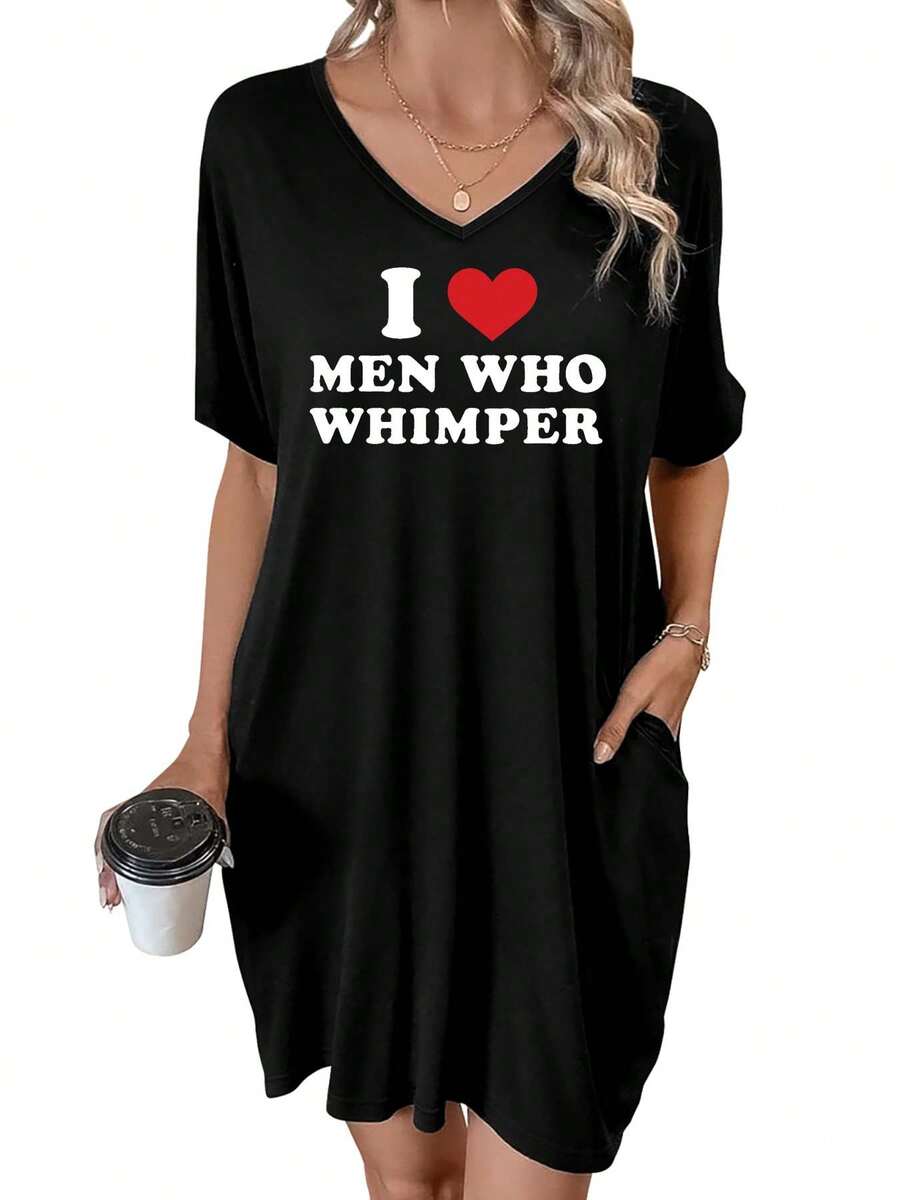 I Heart Men Who Whimper Summer Dresses For Women Casual Sundress Beach ...