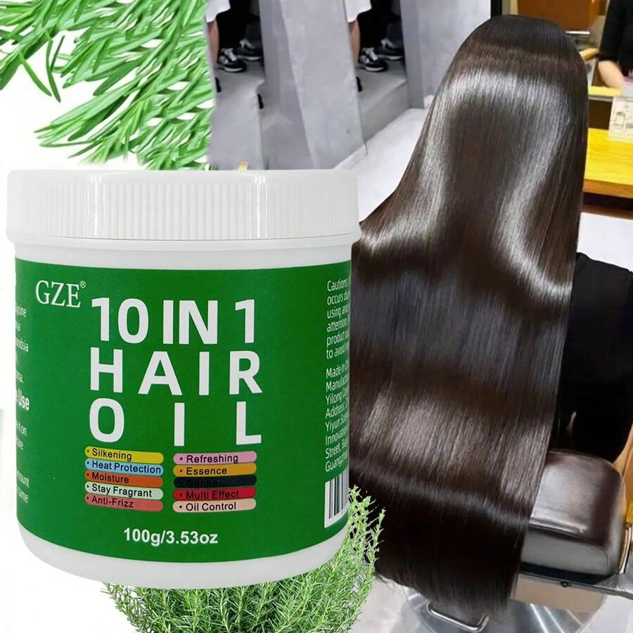 GZE 10-IN-1 Hair Oil Silkening Heat Protection Moisturizing Stay ...