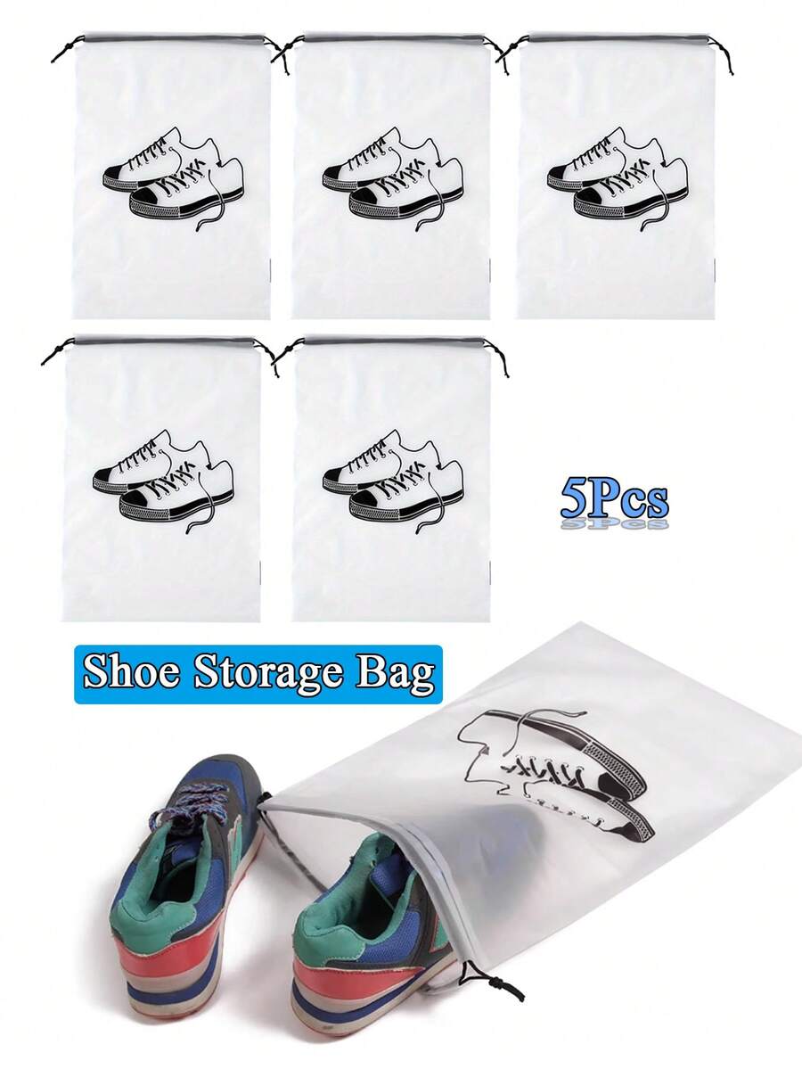 5Pcs Travel Shoe Storage Bag, Drawstring Drawstring Bag, Dust-Proof ...