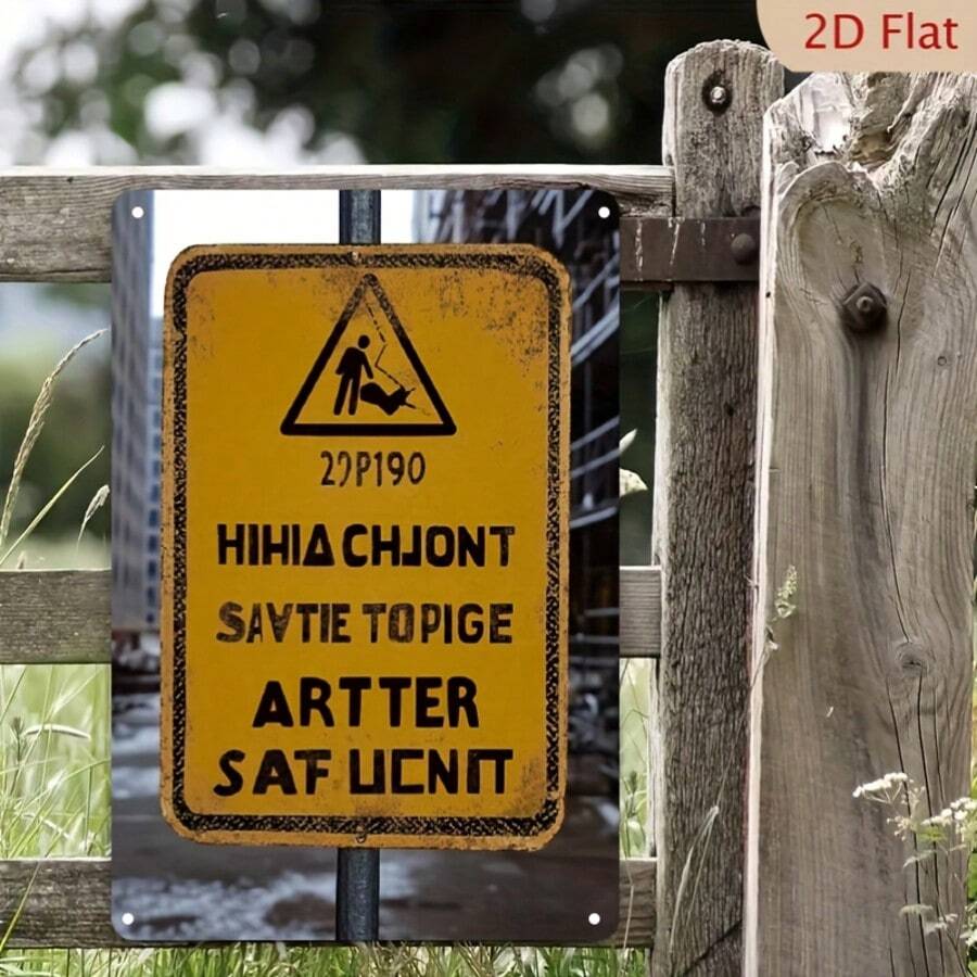 Vintage Metal Sign 8x12 Inches Warning Sign With Hazard Symbol And ...
