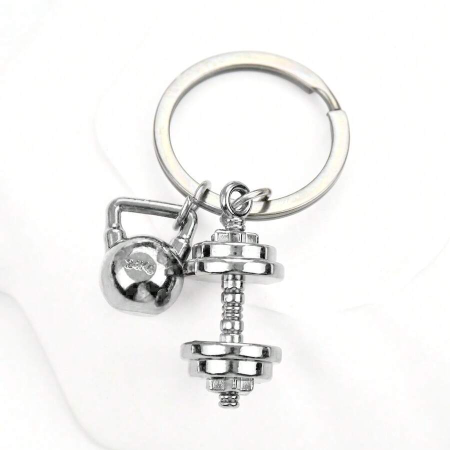 1pc Dumbbell Keychain, Fashionable Minimalist Sports Style Dumbbell Key ...