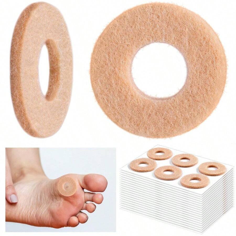 60 Pcs Felt Callus Cushions For Bottom Of Foot Round Feet Corn Pads ...