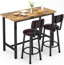 3 Piece Pub Dining Set, Modern Bar Table And Stools For 2 Kitchen ...