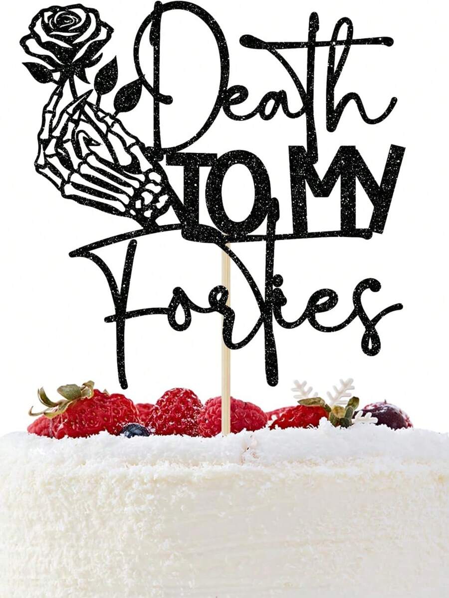 Topo de bolo "Death To My Forties", decorações "Rip Forties", decoração ...