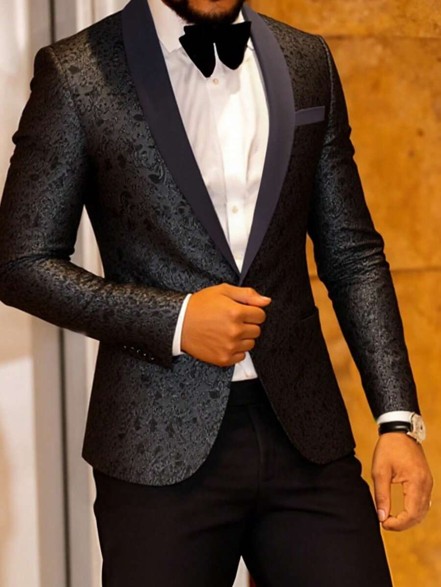 Chaqueta de traje para hombre, de terciopelo amarillo con lentejuelas y ...