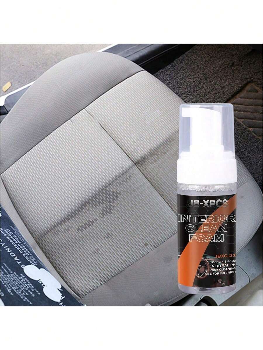 Interior Cleaner Water-Free Foam Spray For Plastic Trim Leather Seat Fabric Top Carpet Stain ...