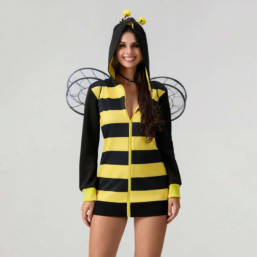 Women's Halloween Cosplay Bee Costume, Bee Queen Halloween Party ...