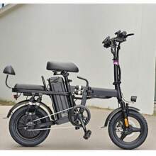 New 500W Black Folding Electric Bike With 48V15AH Lithium Battery Fat Tire Folding E-Bike For ...