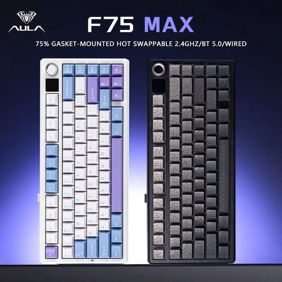 AULA Teclado mecánico personalizado F75 MAX 2.4G inalámbrico/Bluetooth ...