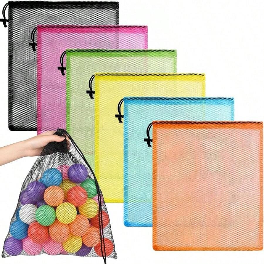 Pcs Mesh Bag Drawstring Mesh Laundry Bags, 18 X 12 Inch Nylon ...