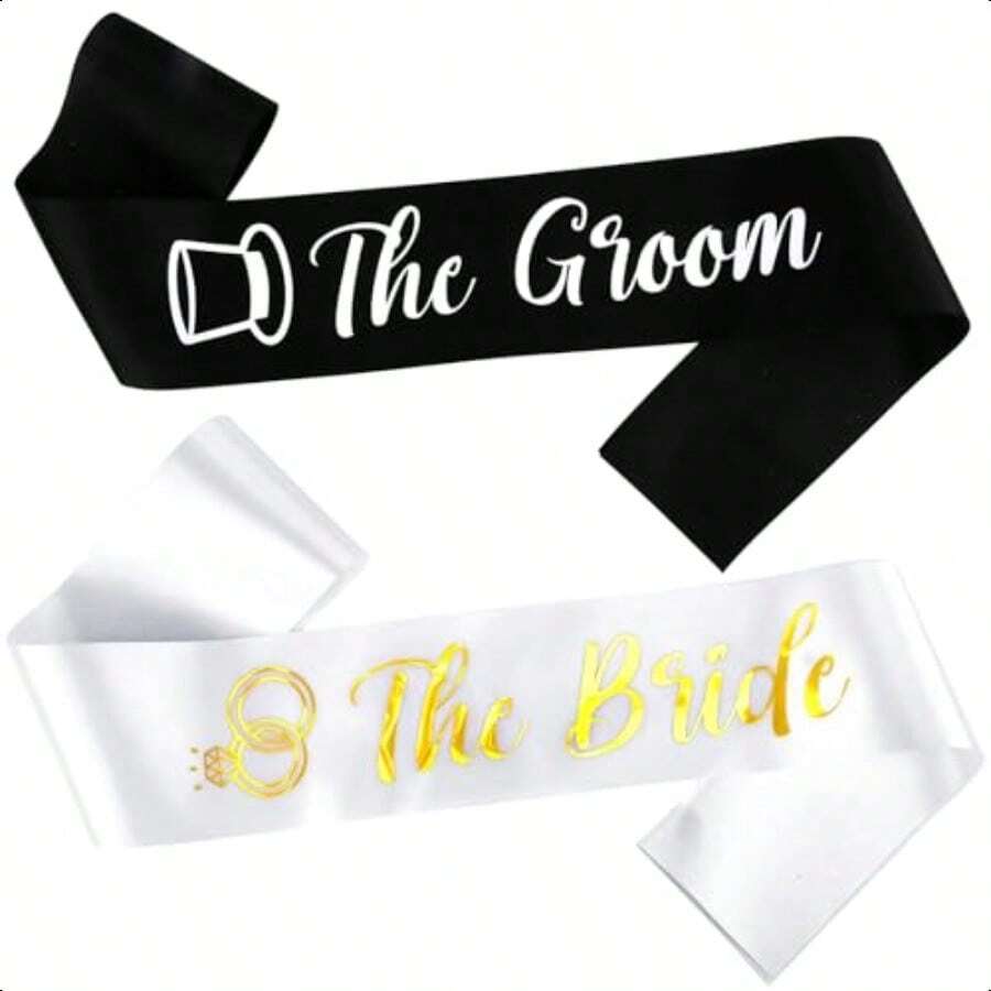 Bride And Groom Sash Just Married Sash The Bride Sash The Groom Sash ...