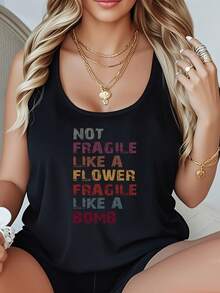 Not Fragile Like A Flower Fragile Like A Bomb Women's Plus Size Graphic ...