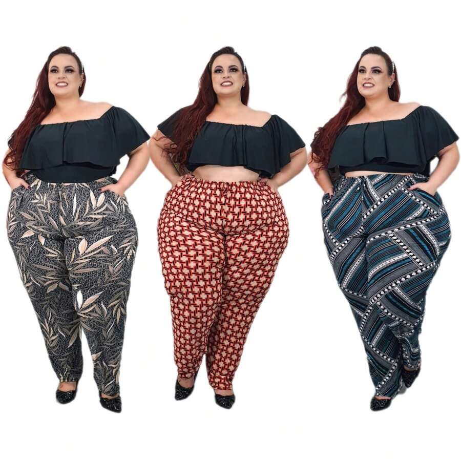 Kit 3 Plus Size Fresh Large Evangelical Pants G1 G2 G3 G4 G5 Pocket ...