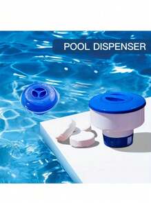 Blue & White Retractable Pool Chlorine Dispenser - Automatic Floating ...