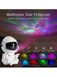 1pc Astronaut LED Star Projector Night Light With Remote Control, USB ...