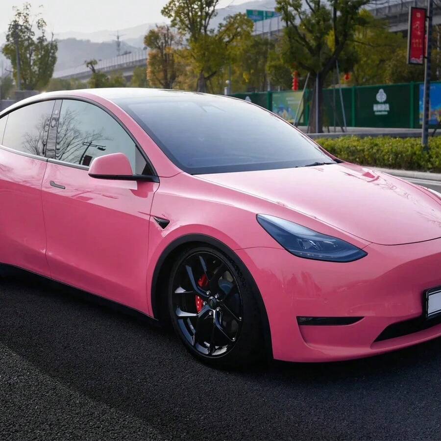 Crystal Pink Car Sticker Car Wrapping Film PET Sticker Bubble Free Auto ...