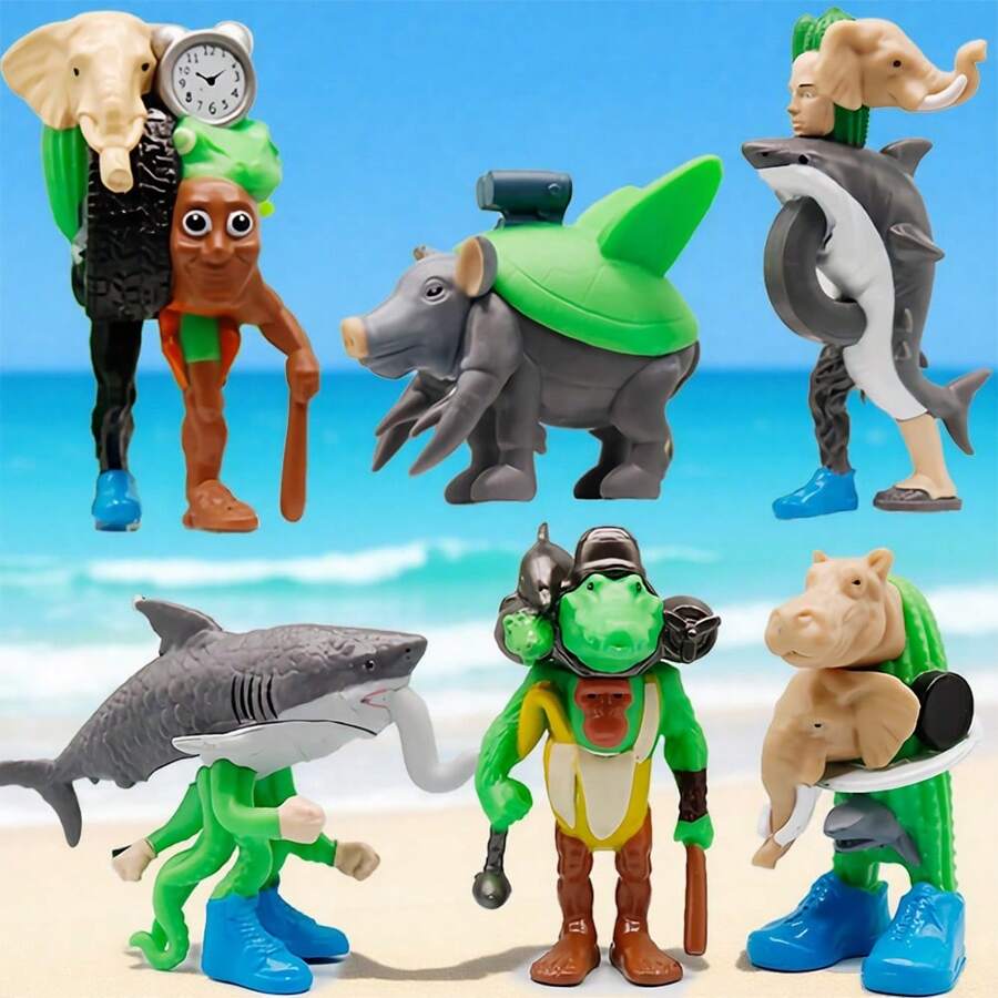 6PCS Tralalero Tralala Action Figures Set, Italian Brainrot Meme Shark ...