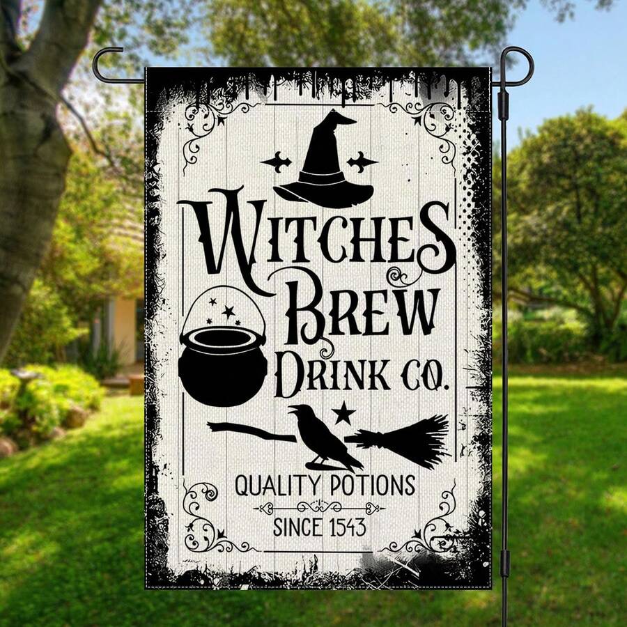 1PC Enchanting Witch Themed Garden Flag Perfect For Halloween Or ...