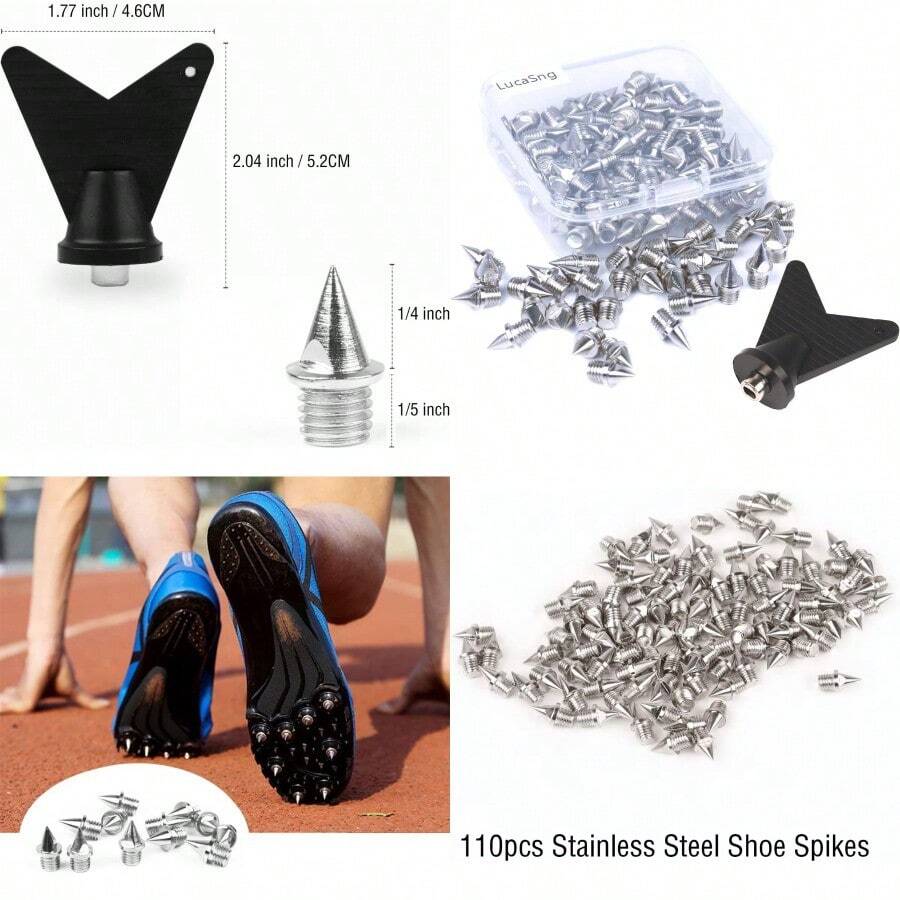 HOT 1 4 Inch Track Spikes 110pcs Stainless Steel Pyramid Shoe Spikes ...