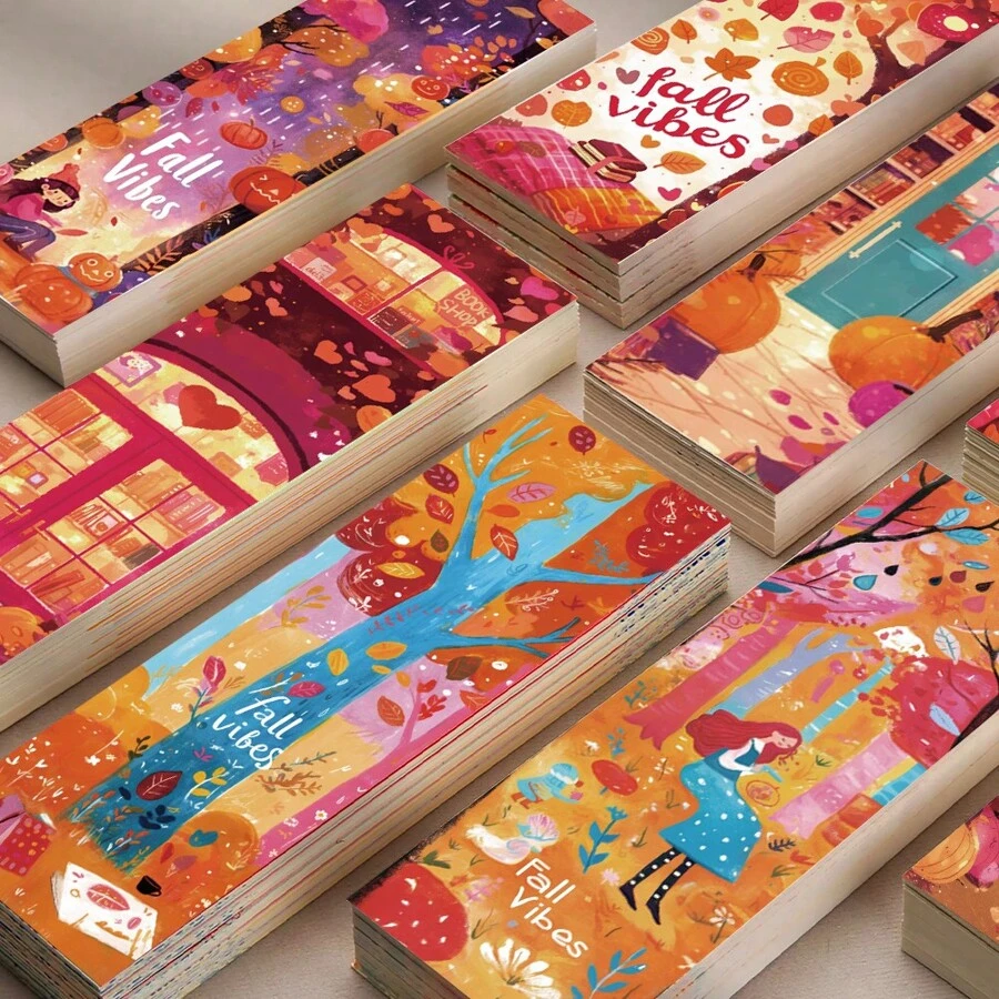 SCXXBSW 30pcs Fall Bookmarks, Cute Waterproof Cartoon Bookmarks, Used ...