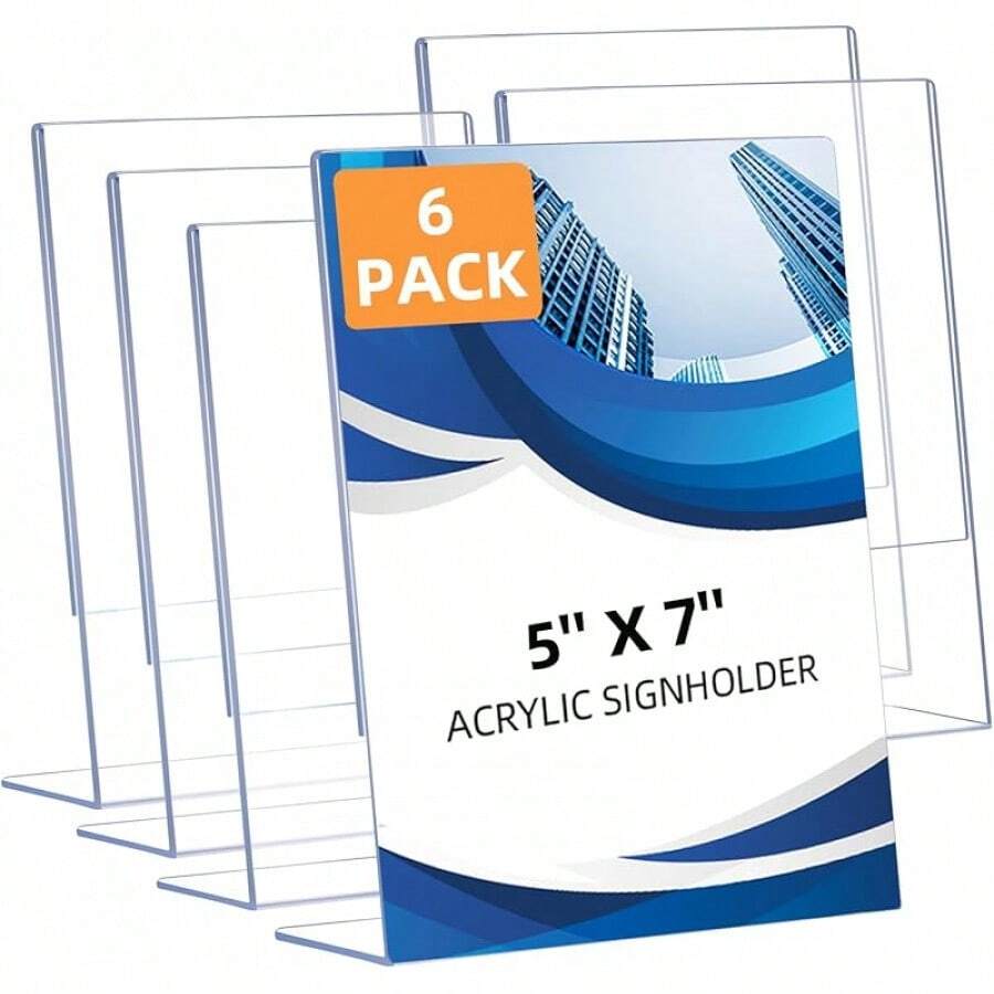 12 Pack Acrylic Sign Holder 8.5 X 11, Clear Plastic Display Stands For ...