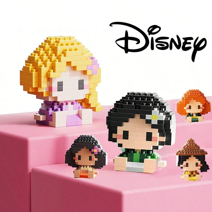 6cm Disney Princess Series Building Blocks Rapunzel Moana Merida Model ...