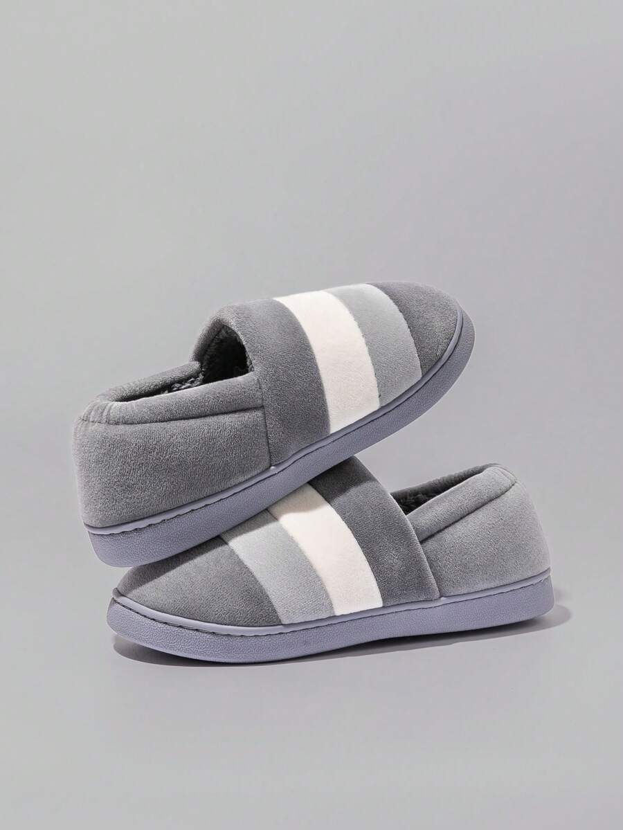 Men's Plus Size Autumn/Winter Color Block Striped Fabric Full Coverage ...