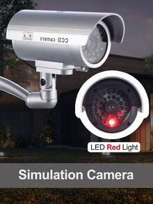 1pc Fake Solar Powered Dummy Security Camera, Slightly Waterproof ...