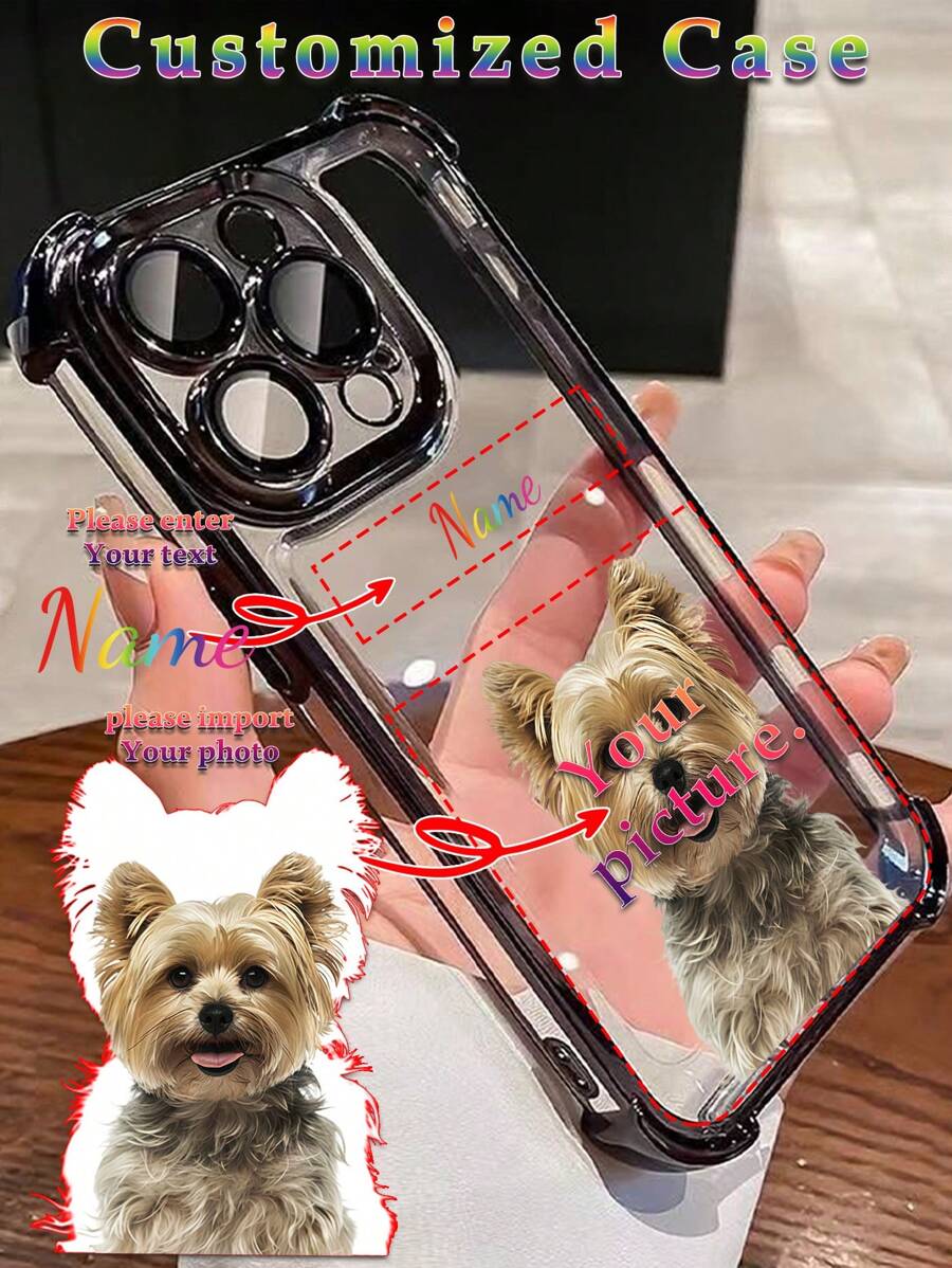 1pc Customizable DIY Protective Case, Black Corner Anti-Drop, DIY ...