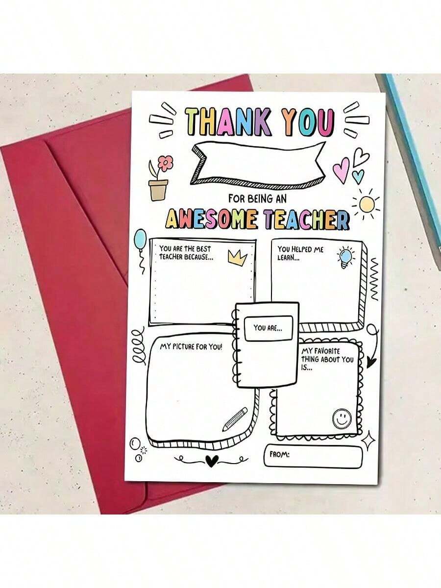 Formulario para maestros, regalo para la semana del maestro, tarjeta ...