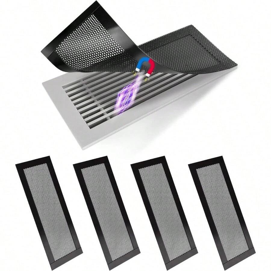 4PCS Household Magnetic Ventilation Cover -4x10 Inch PVC Mesh, Dust ...