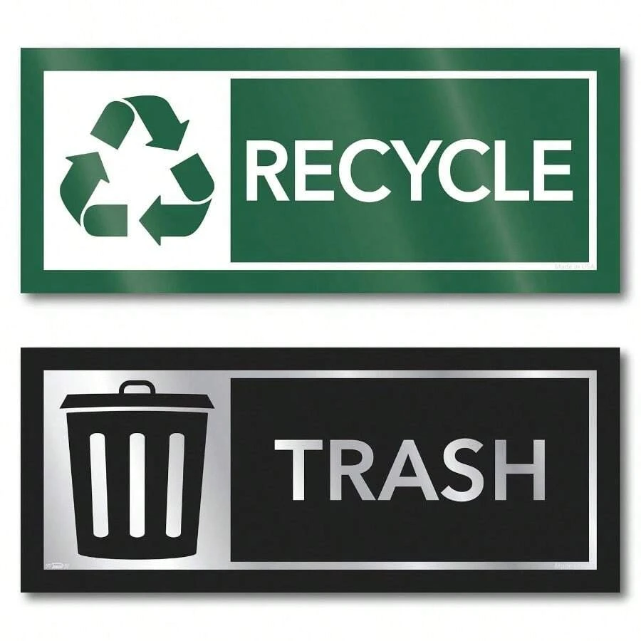 Premium Matte Recycle Stickers For Trash Bins Cans, 5.5x2.25 Recycling ...