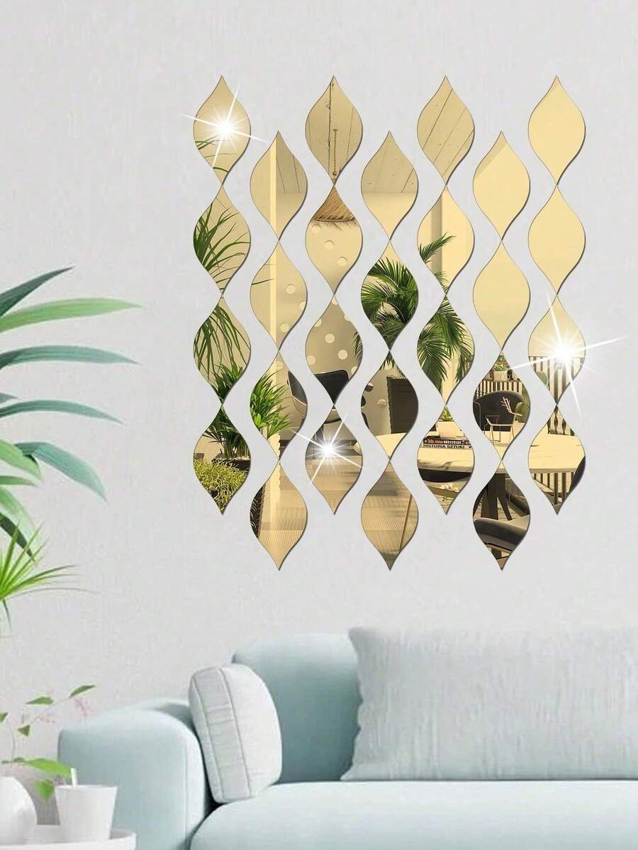 10/20pcs Acrylic Water Drop Shaped Mirror Stickers, 3D Art Decor For ...