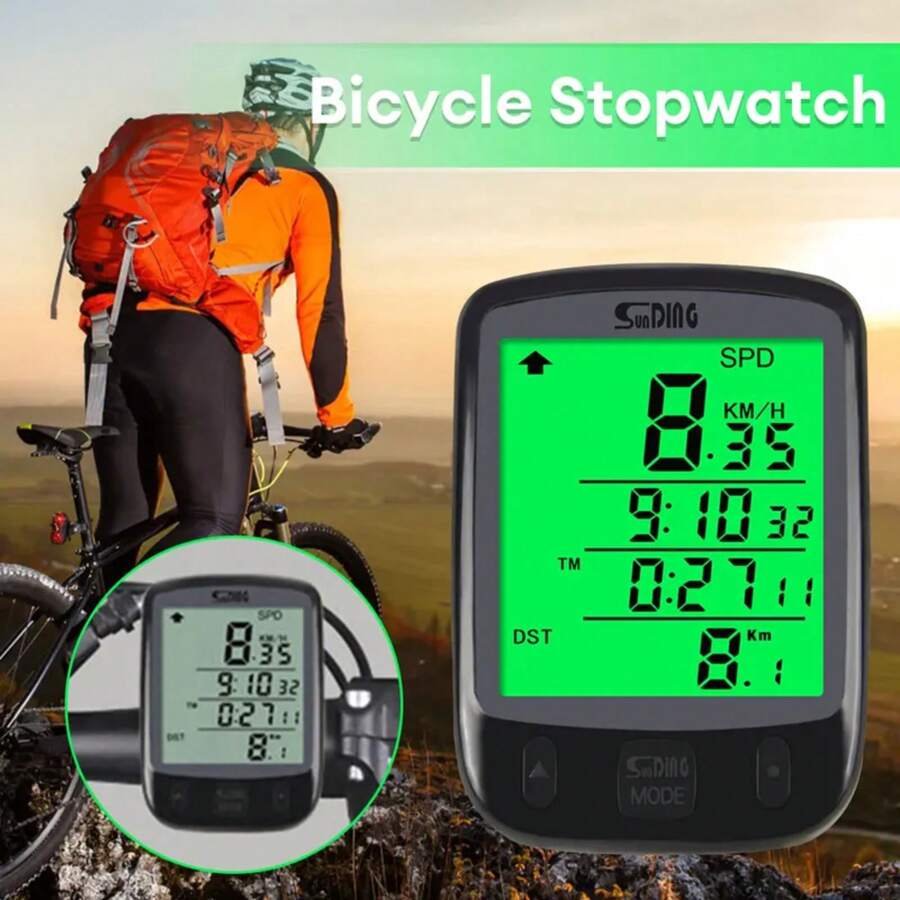 Cycling Computer Waterproof Bicycle Odometer Digital LCD Display Wired ...