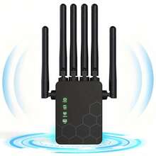 WiFi Extender Internet Booster, 6 Antennas 10000 Sq.Ft Long Range ...