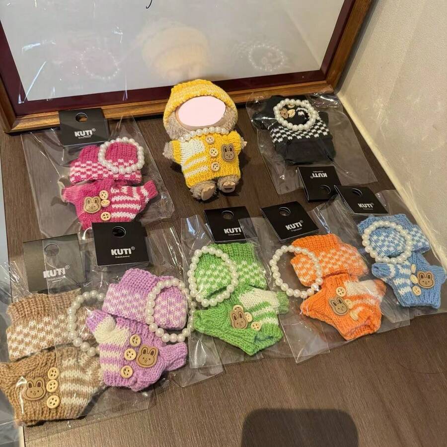 [Clothes Only] ForLabubu Plush Labobo Sweater, Hat, Pearl Necklace ...