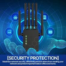 WiFi Extender Internet Booster, 6 Antennas 10000 Sq.Ft Long Range ...