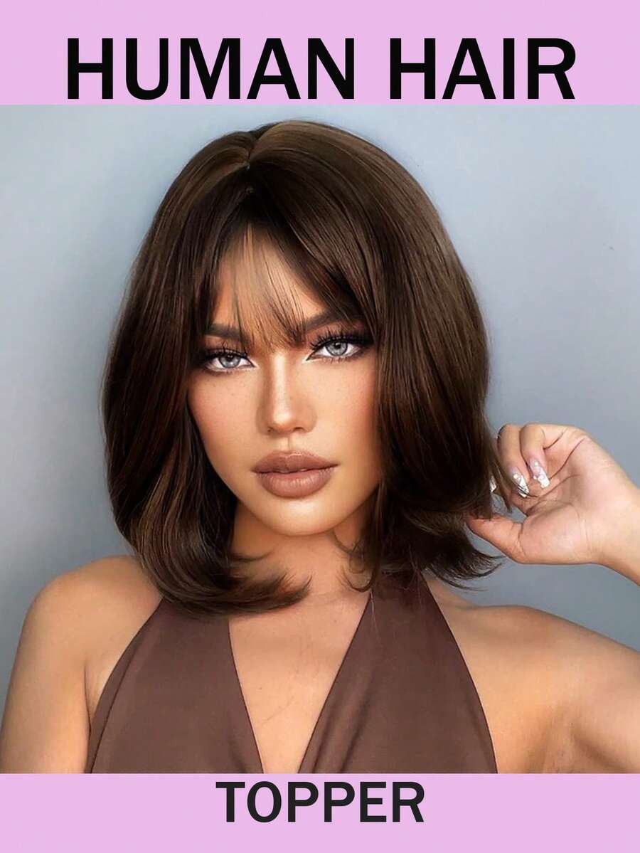 Postizos capilares para mujer, cabello humano real, postizos de cabello ...