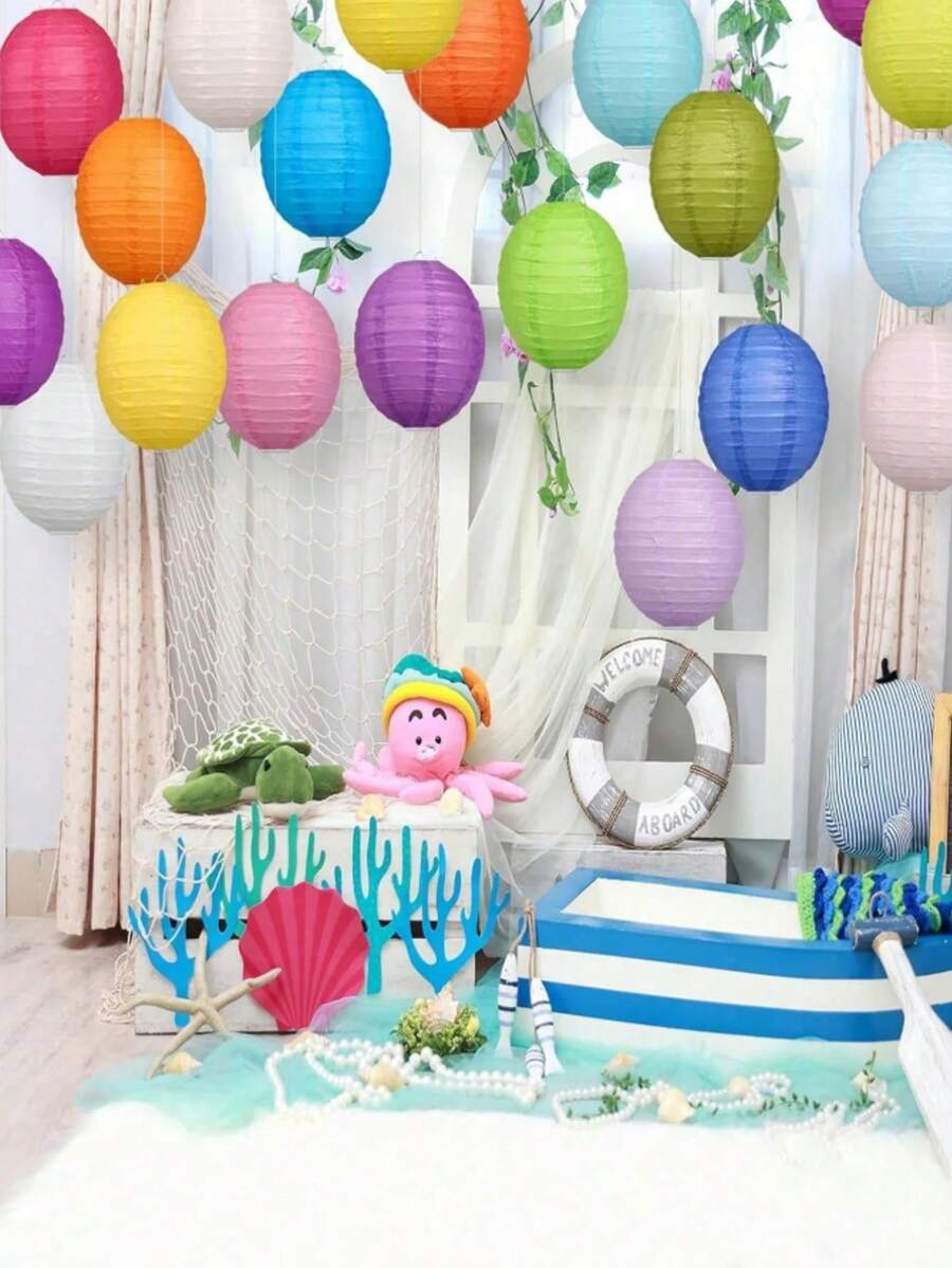 Random Color Arch Lanterns, Mexican Paper Lanterns, For Wedding ...