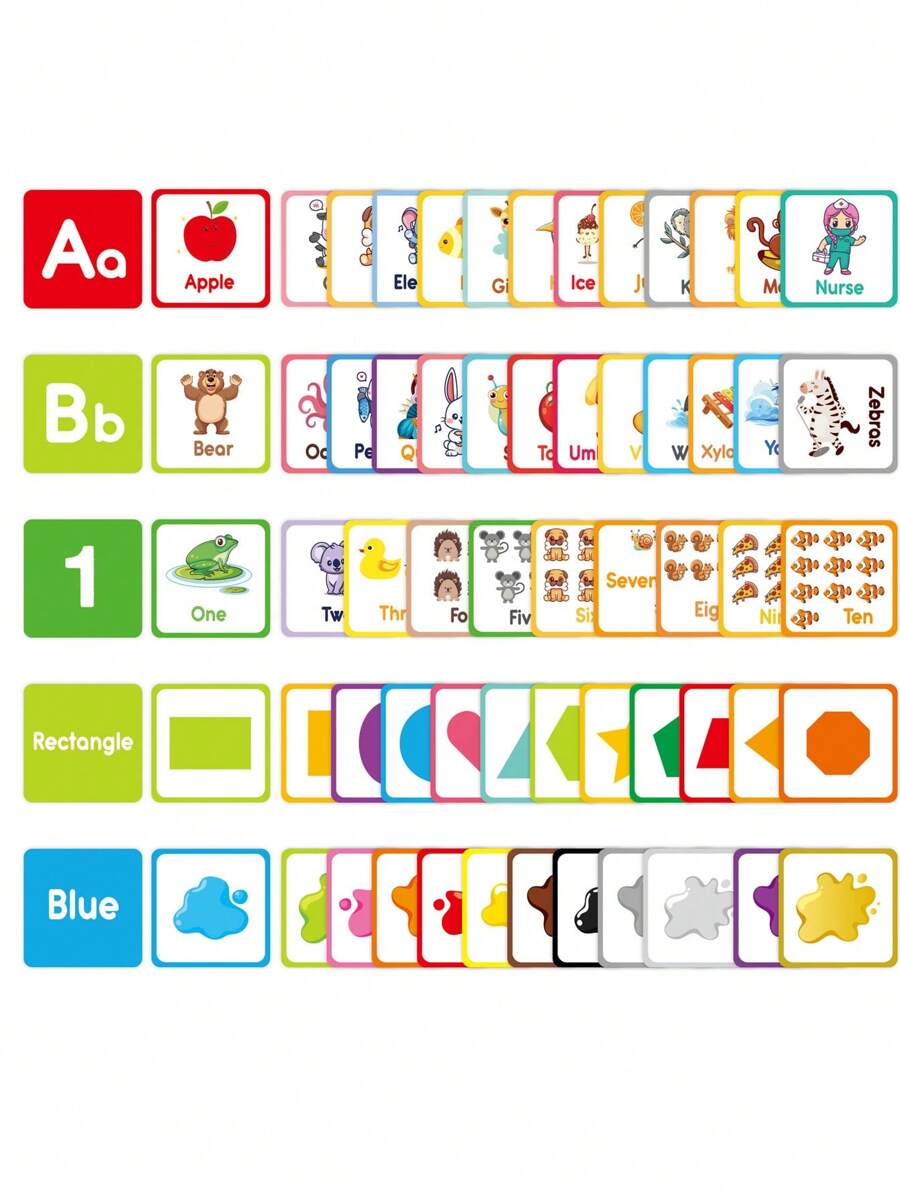 Cognitive Flash Cards, Cartoon English Letter Shape Animal Learning ...