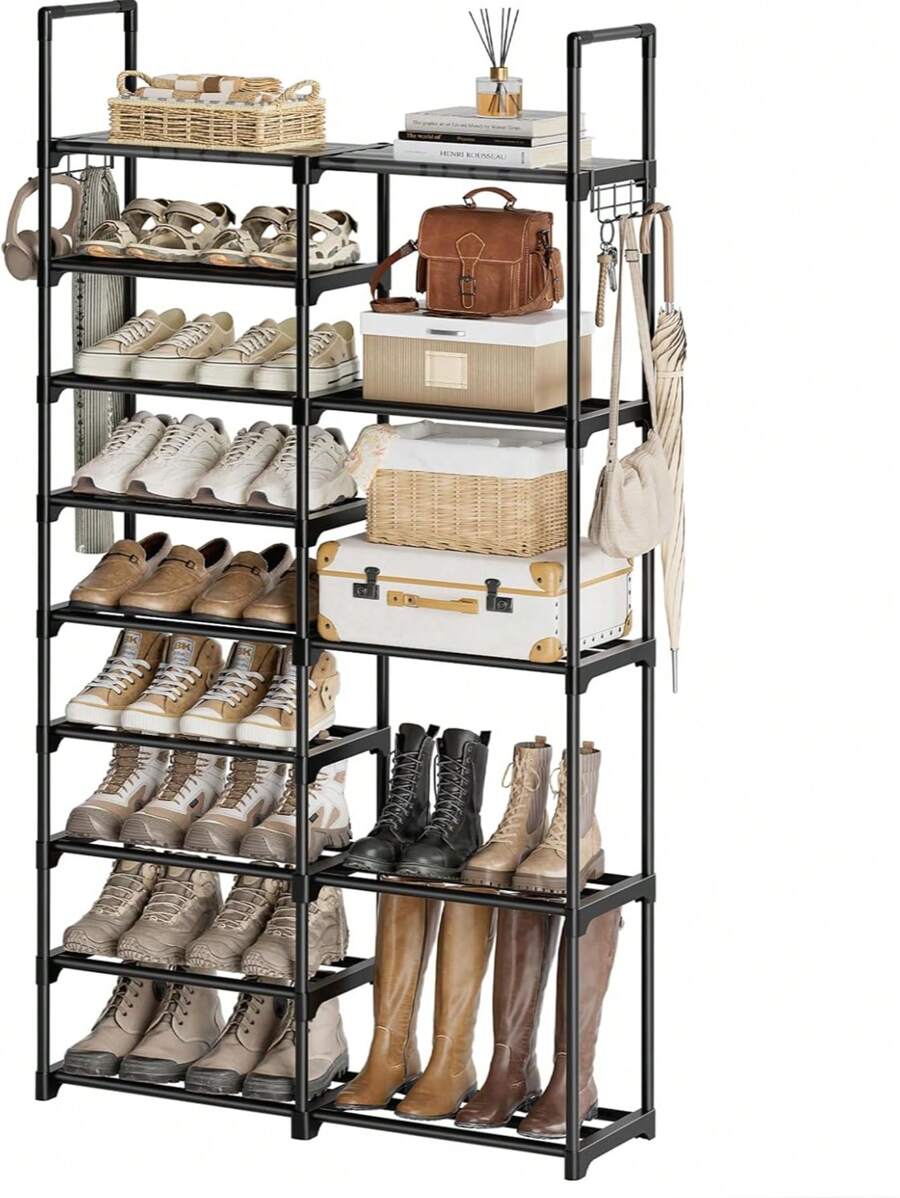 9 Tiers Shoe Rack Shoe Storage Shoe Organizer 30-35 Pairs Shoe Tower ...