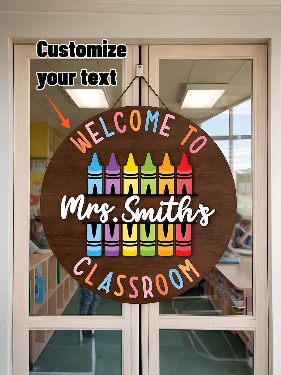 Personalized Teacher Door Sign, Classroom Decor, Back To School Teacher ...