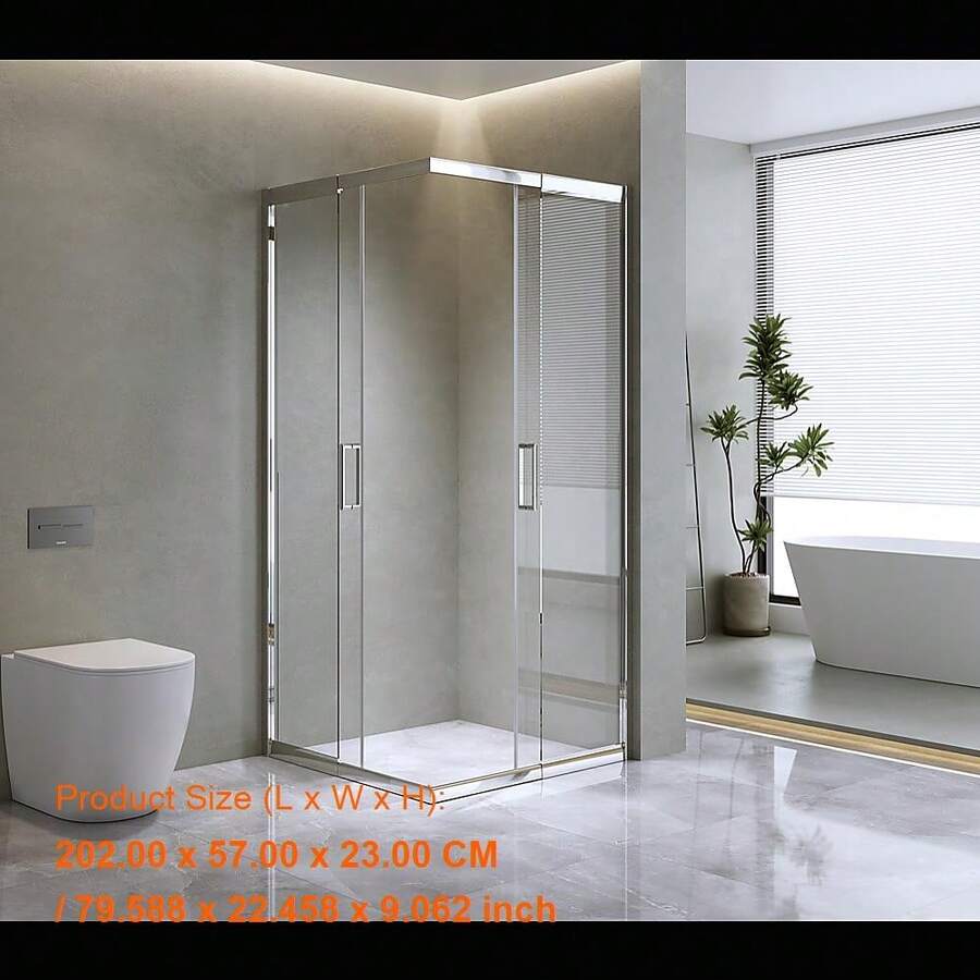 Adjustable 900x1000mm Chrome Double Sliding Glass Shower Screen ...