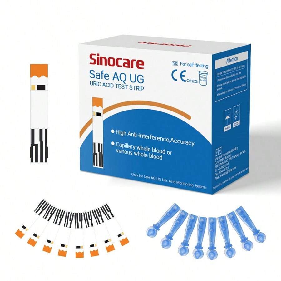 Sinocare AQ UG Bi-Functional Blood Glucose Monitor & Uric Acid Monitor ...
