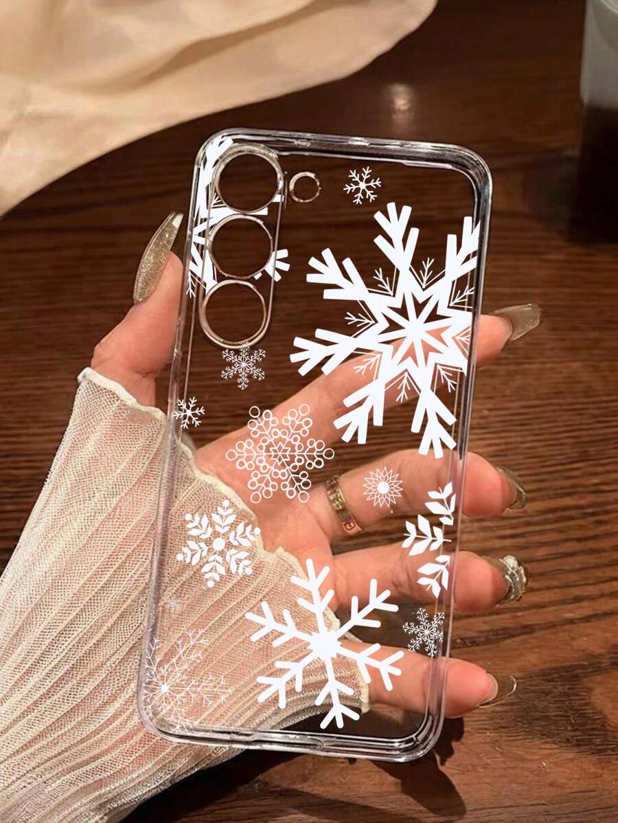 1 Stück Weihnachts-Schneeflocken Handyhülle aus weichem Material ...