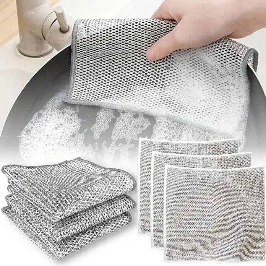 Magic Steel Velvet Cleaning Pad - 1/5/10 Pieces, Double-Layer, Reusable ...