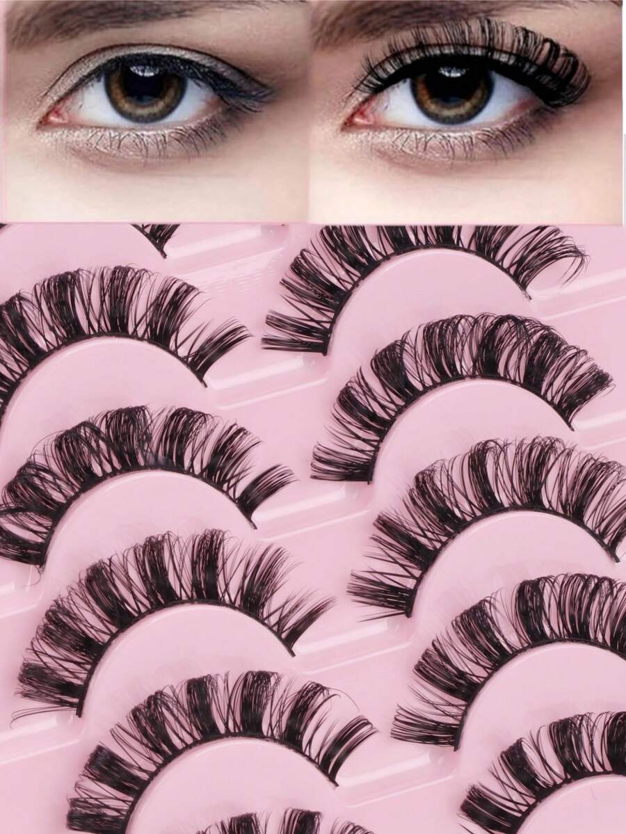 20 Pairs Fluffy Wispy Russian Strip Lashes - D Curl Faux Mink Lashes ...