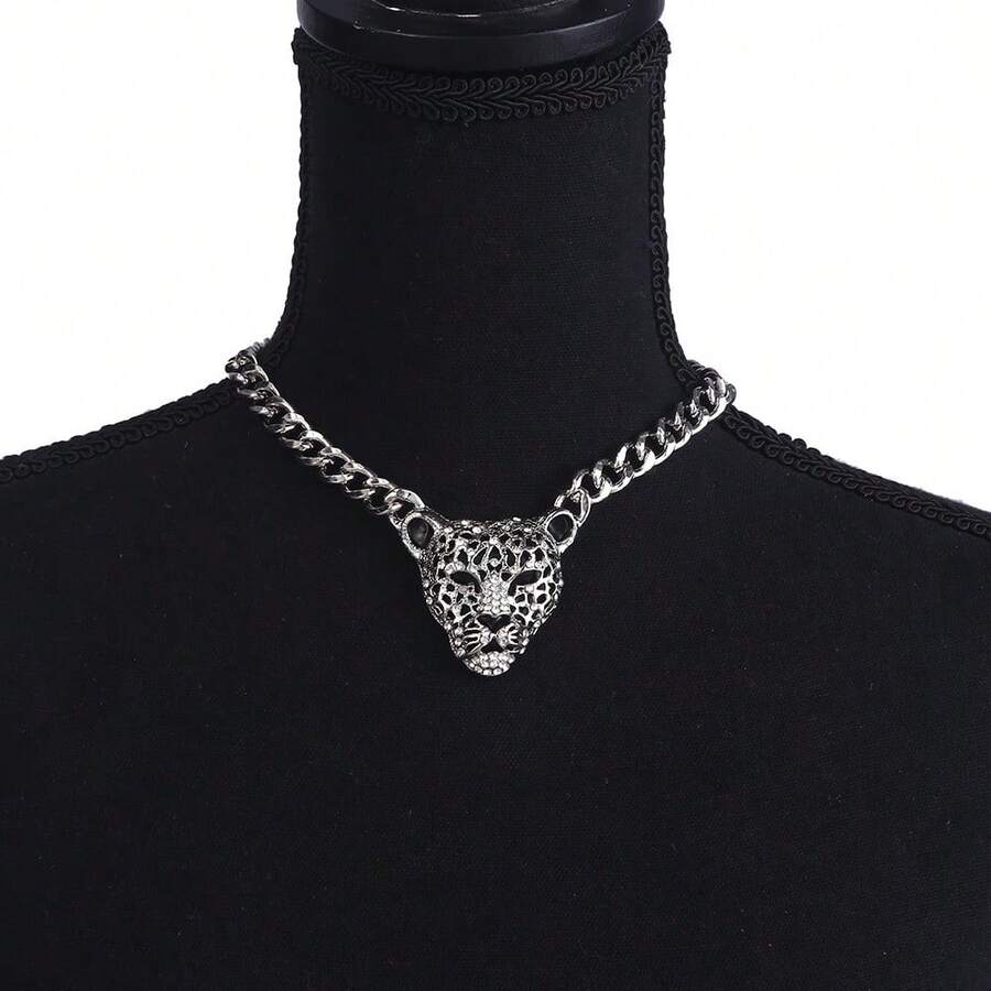 Leopard Head Design Necklace, Popular Cross-Border Creative Decorative ...